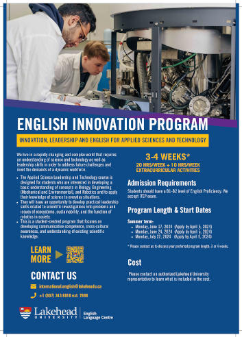 English Innovation Programs | Lakehead University